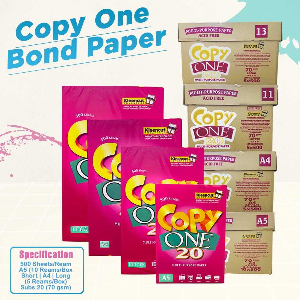 1-Box Copy One Bond Paper 70gsm | Shopee Philippines