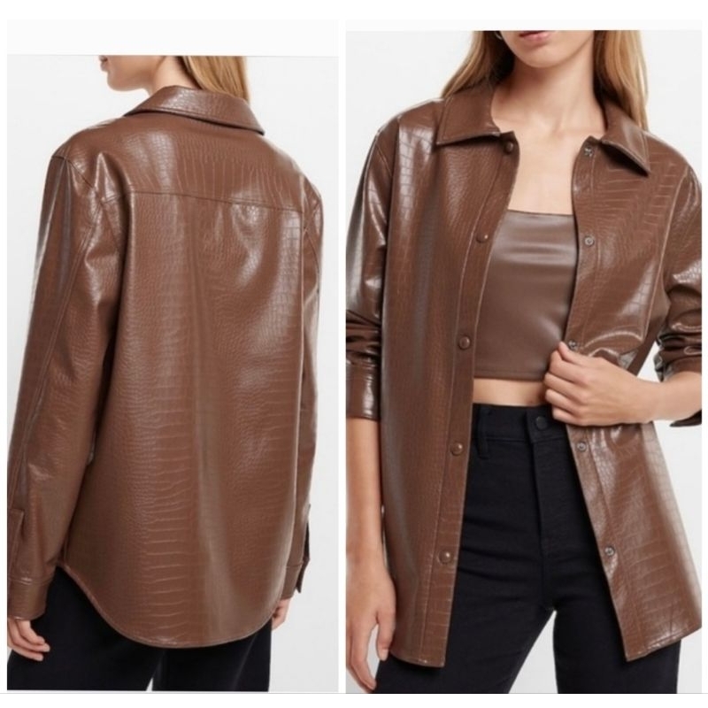 Ex.prss Oversized Faux Croc Jacket | Shopee Philippines