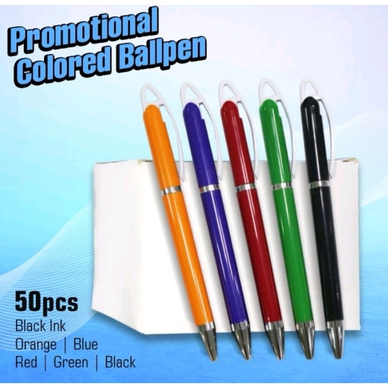 50pcs Promotional Colored Ballpen 0.5MM LINE BLACK INK | Shopee Philippines