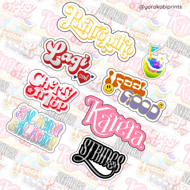 Bini - Songs - Title Tracks - Logo - Waterproof Laminated Vinyl ...