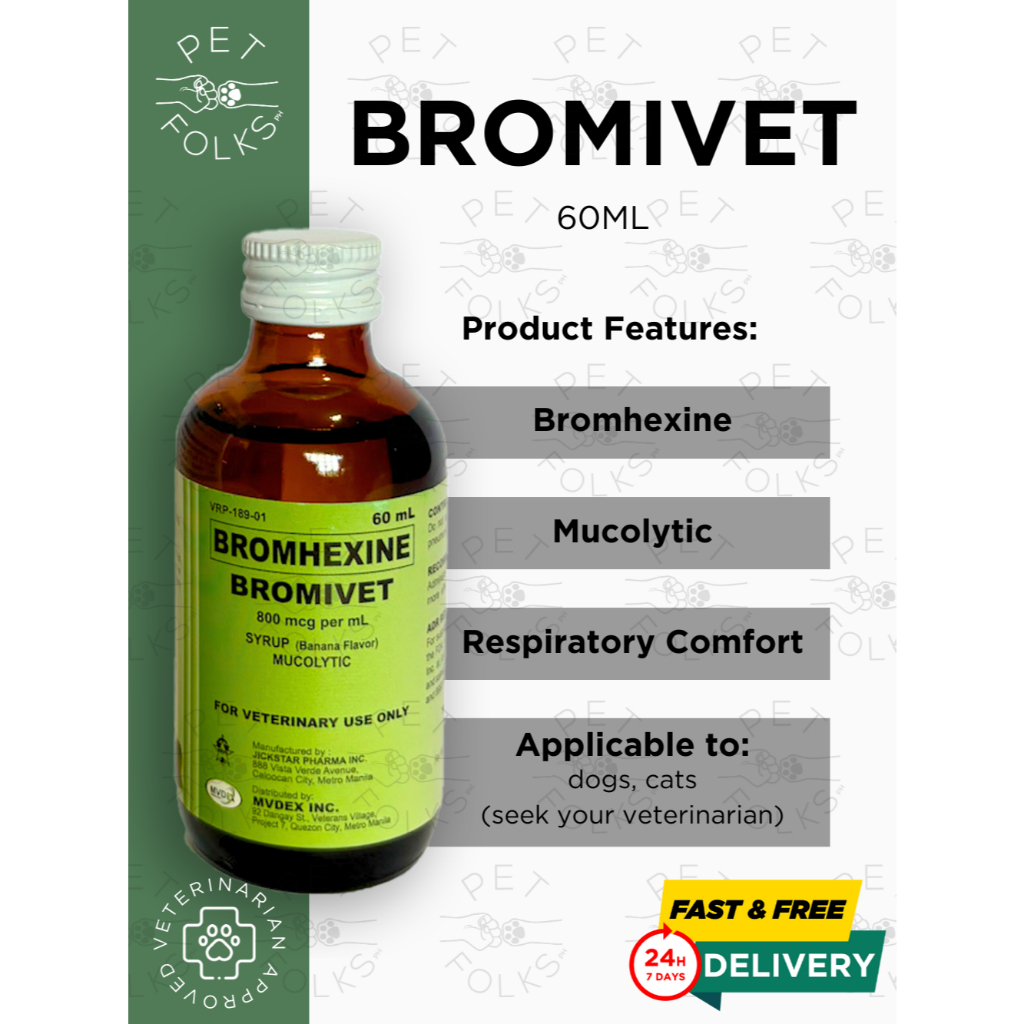 BROMIVET Mucolytic Syrup for Pets 60ml | Shopee Philippines