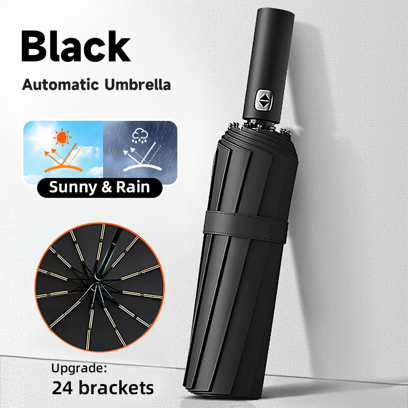 Automatic Umbrella High-Quality 24 Ribs UV Storm Resistant Large ...