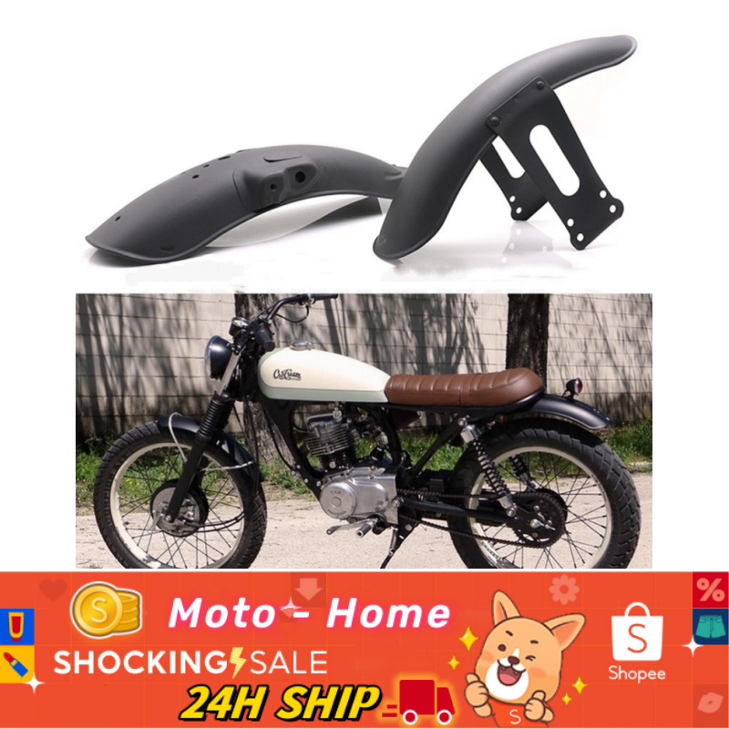 1Set Black Metal Motorcycle Rear And Front Fender Mud Guard Cover ...