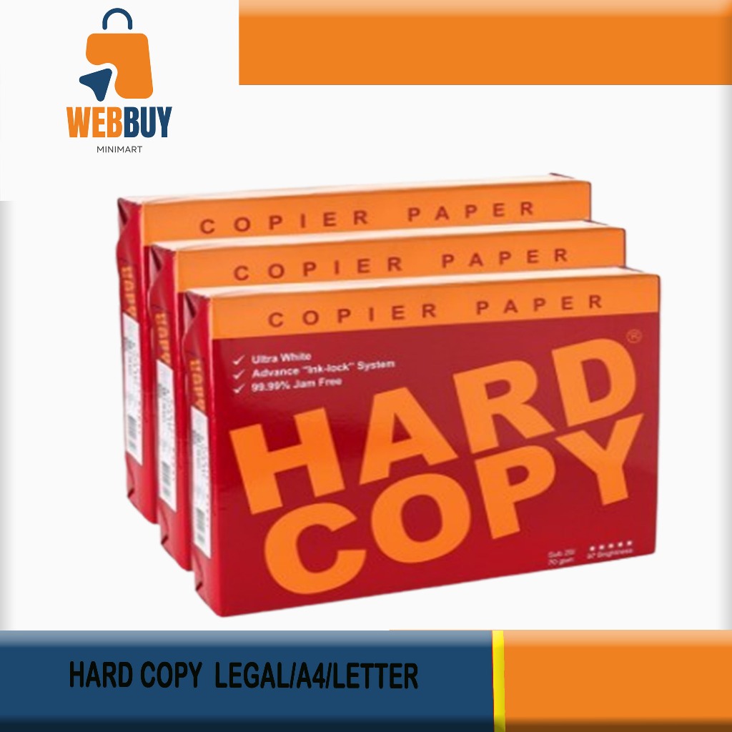 WEBBUY HARD COPY LEGAL/A4/LETTER PER REAM ( SOLD BY 1 REAM ) | Shopee ...