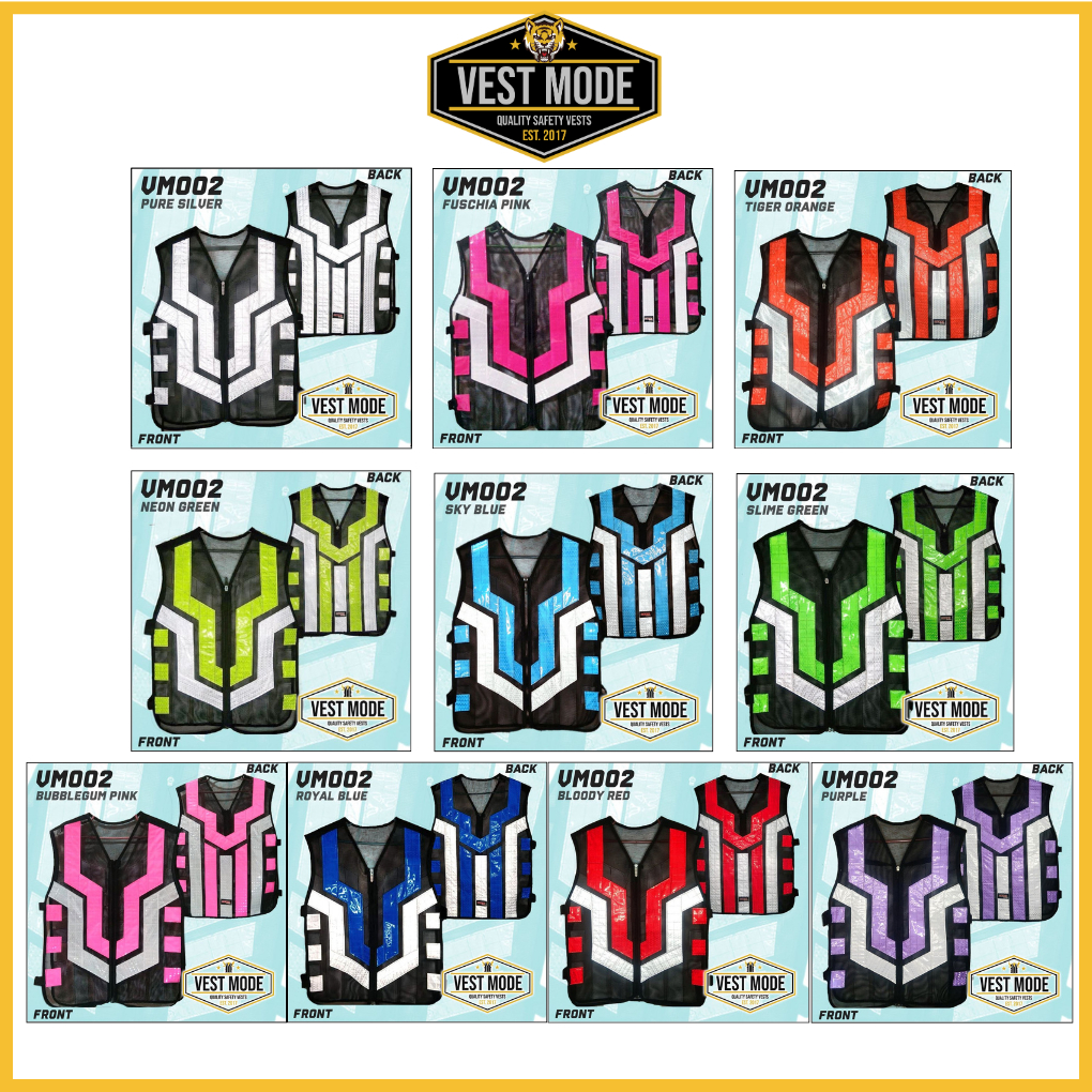 VM002 Motorcycle Rider Reflectorized Reflective Safety Jacket Vest Mode ...