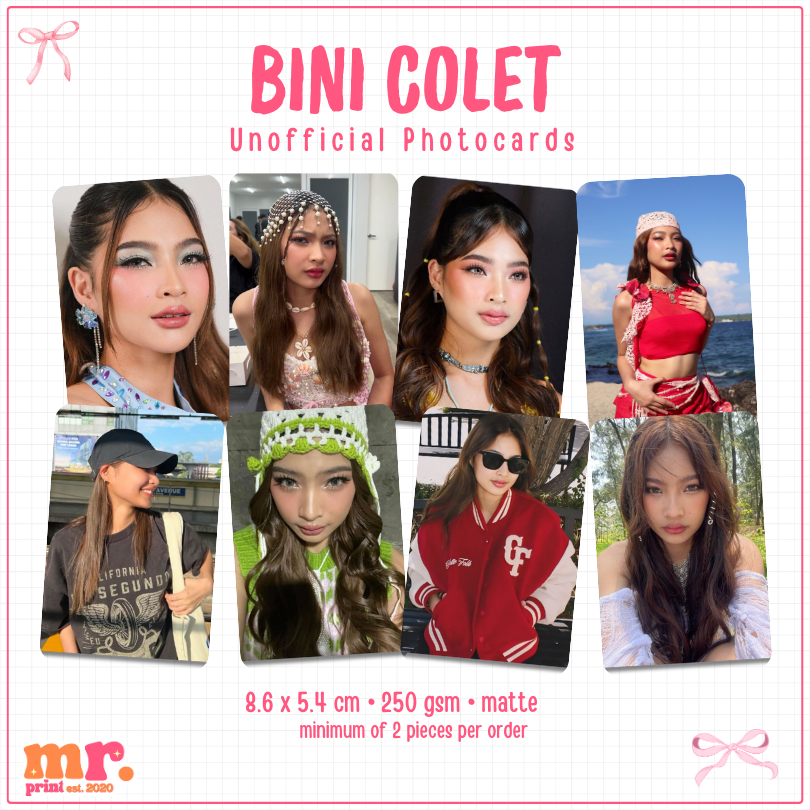 BINI COLET VOL 1 PHOTOCARD SELCA BINIVERSE BLOOMS MATTE AND GLOSSY ...
