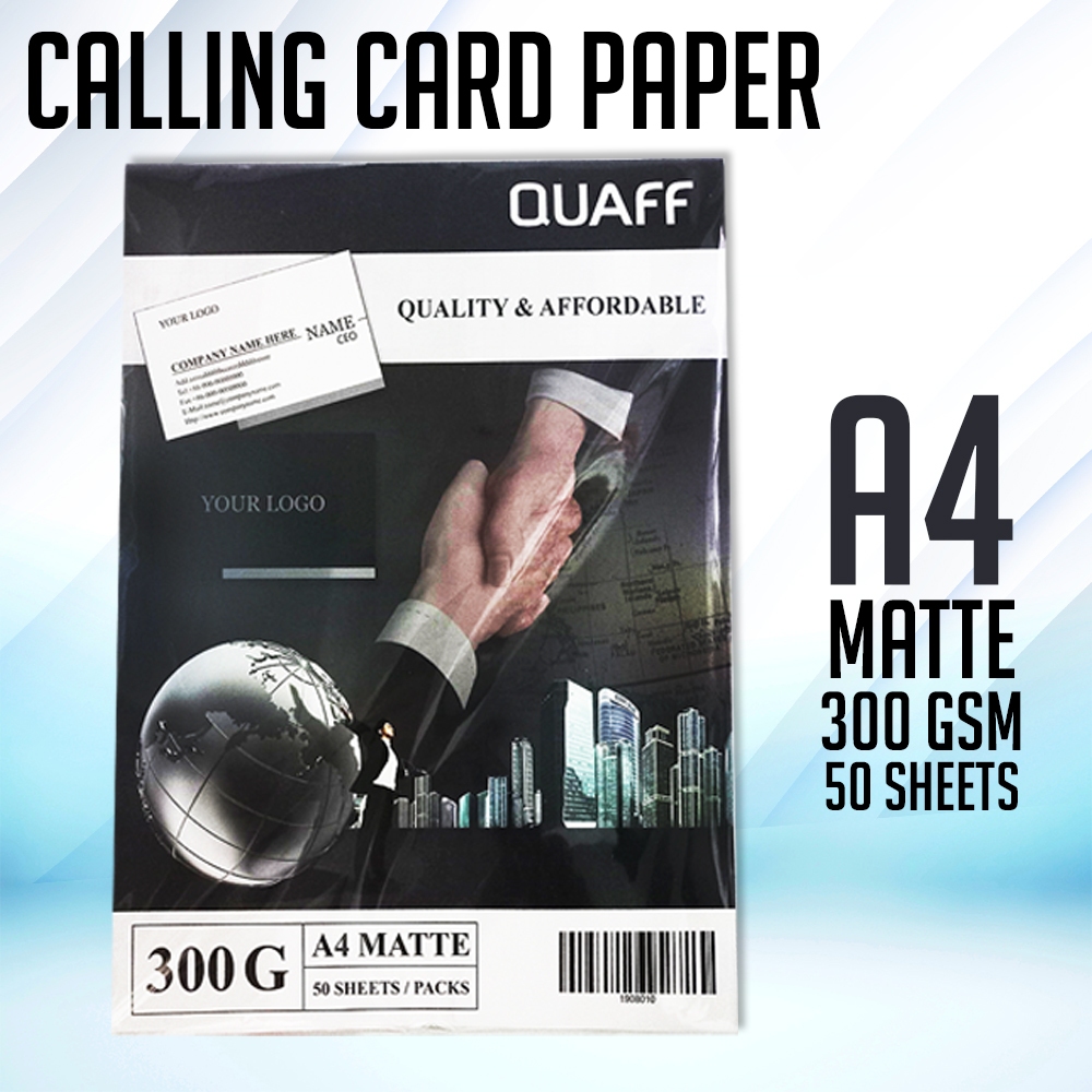 QUAFF Calling Card Paper Matte 220GSM / 250GSM A4 size (50sheets per ...