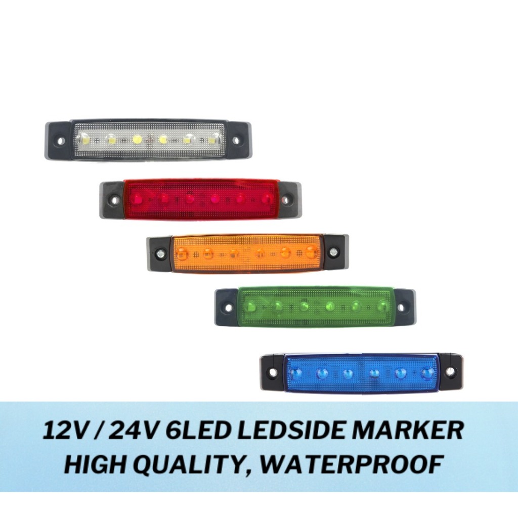 Mini LED Side Marker DC12V 24V 6LED Waterproof Heavy Duty for Trailer ...