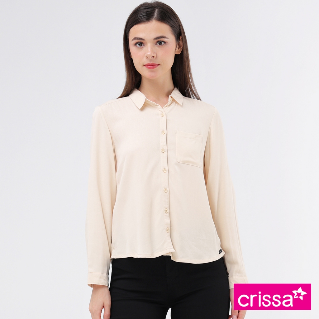 Crissa Single Twill Woven Long Sleeves Blouse CSFT25-0057 | Shopee ...