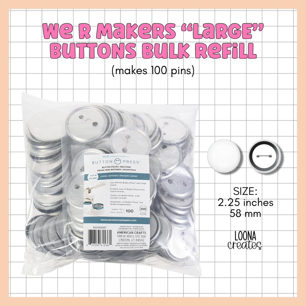 We R Makers "Large" Buttons Bulk Refill for Button Press (Makes 100 ...