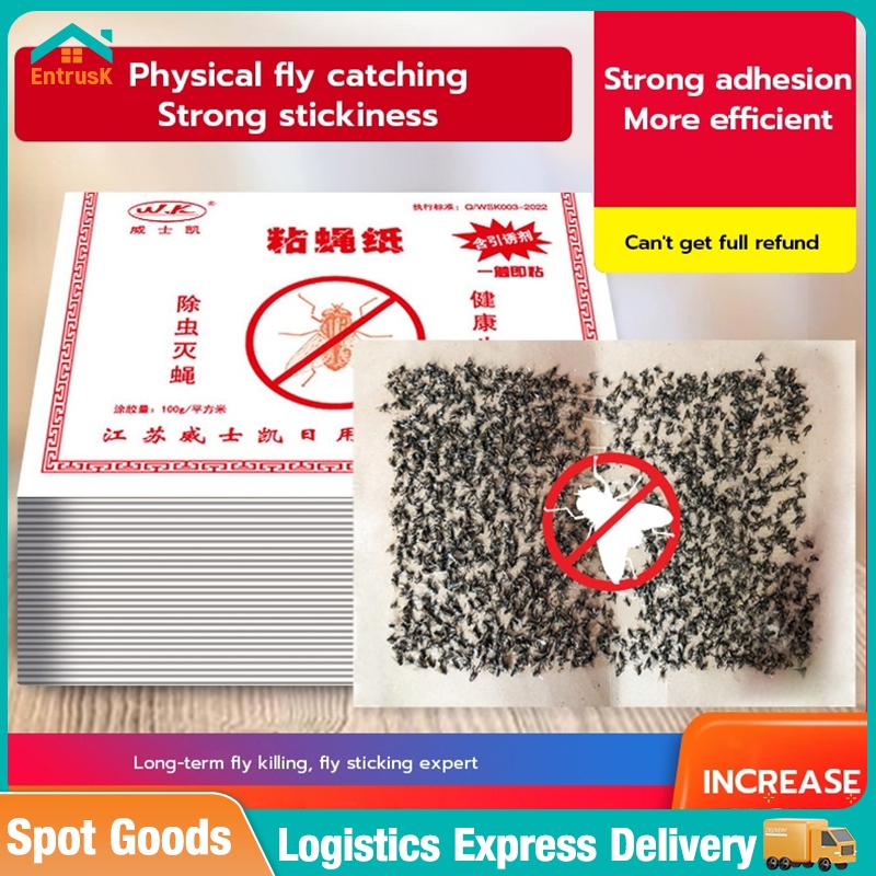 50pcs/Pack Fly Catcher Glue Board Fly Trap Board Traps Fruit Flies Pest ...