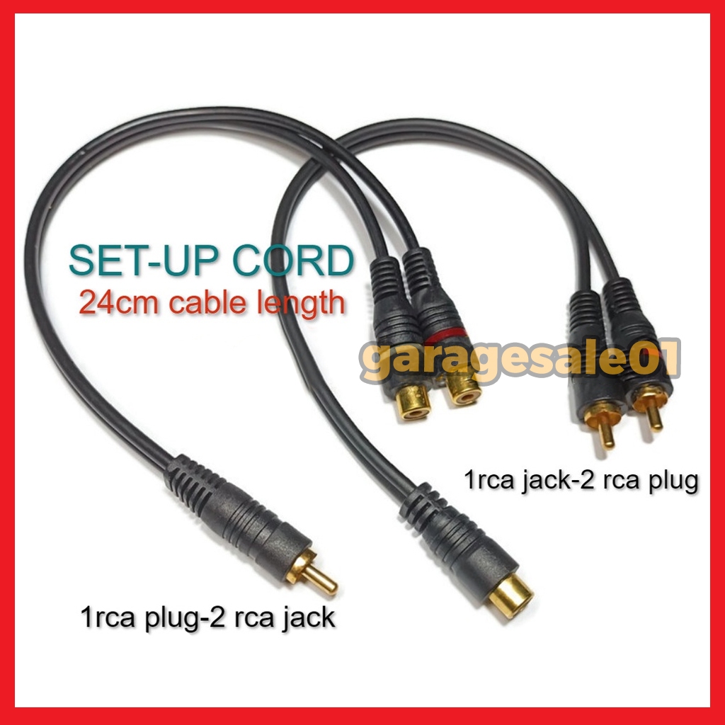 SETUP CORD, Y RCA CORD 24CM CABLE LENGTH, 1 MALE - 2 FEMALE AUDIO CORD ...