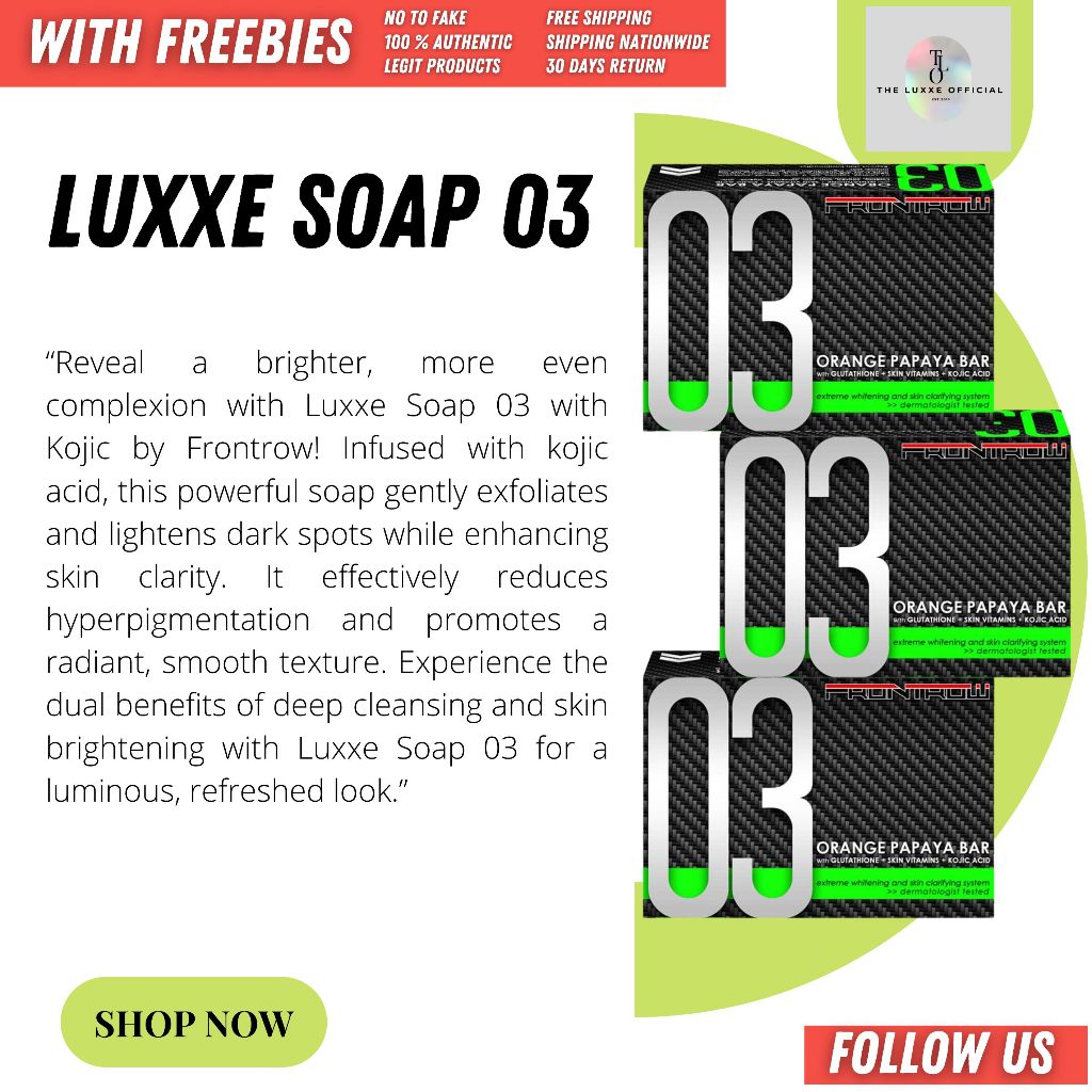 Frontrow Luxxe Celebrity soap 03 set C 3Pcs with Kojic papaya soap 100% ...