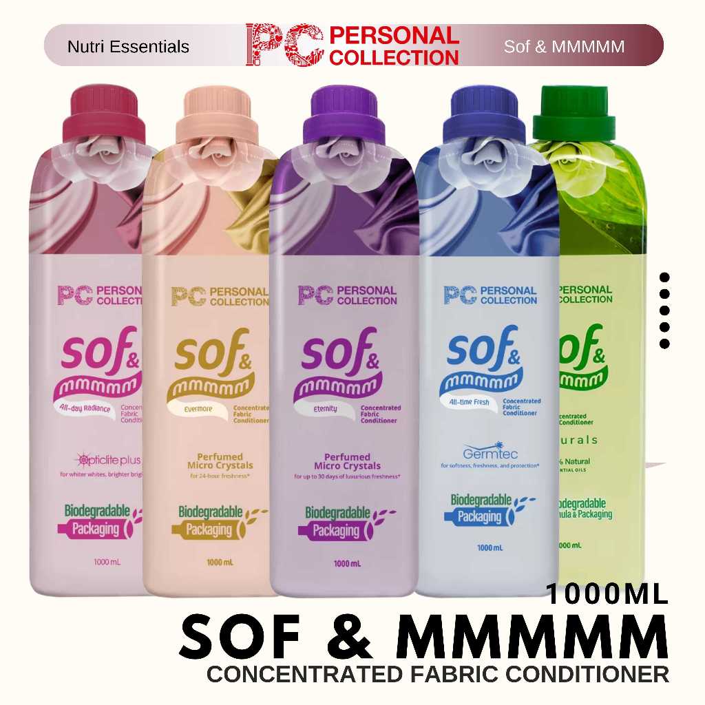 Personal Collection Sof & MMMMM Concentrated Fabric Conditioners 1000ml ...
