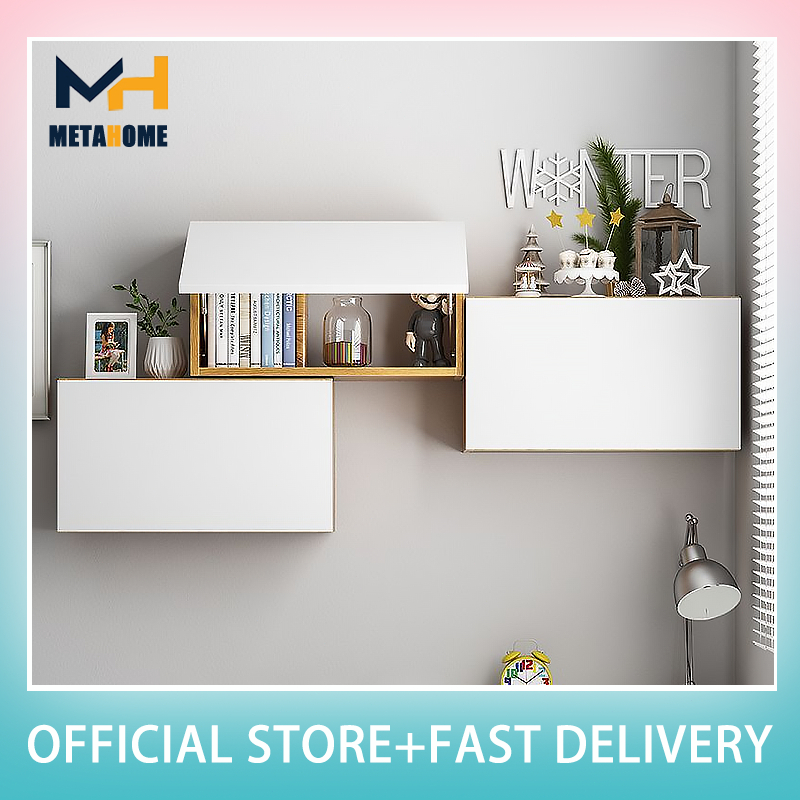 Suspended storage cabinet Bookshelf Wall shelf Creative wall-mounted cabinet Wall storage ...