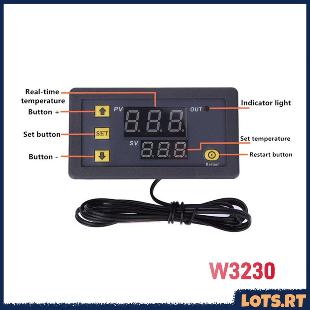 DC 12V AC 110V-220V Temperature Controller Switch with Digital Cycle ...