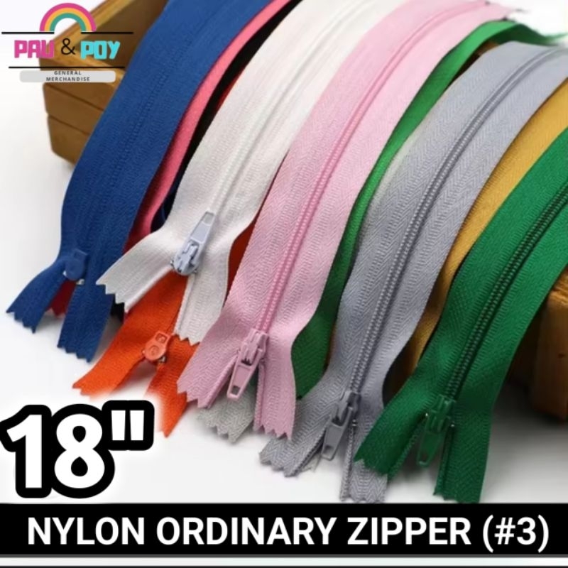 {FUJI & MIT} Nylon Ordinary Zipper #3 - 18 Inches (Sold per 1 Piece ...