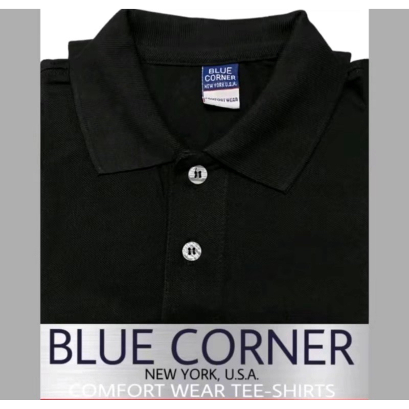 Original Blue Corner Men's Plain Polo Shirt (Black) | Shopee Philippines