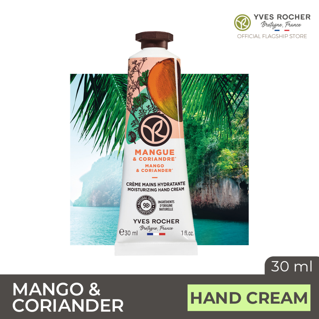 Yves Rocher Mango & Coriander Moisturizing Hand Cream - 30ml Natural ...