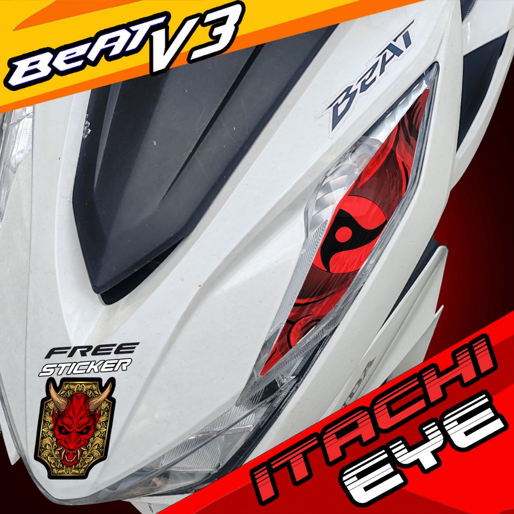 HONDA BEAT V3 SHARINGAN WINKER EYE STICKER TINT PROTECTOR | Shopee ...