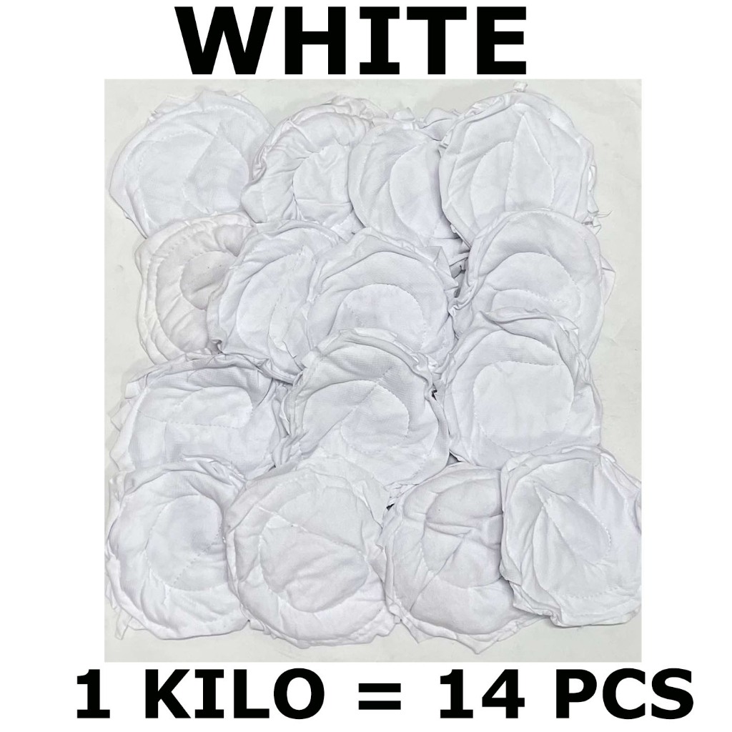 COTTON RUGS ORDINARY ( 1 KILO = 14 PCS ) WHITE ROUND ...