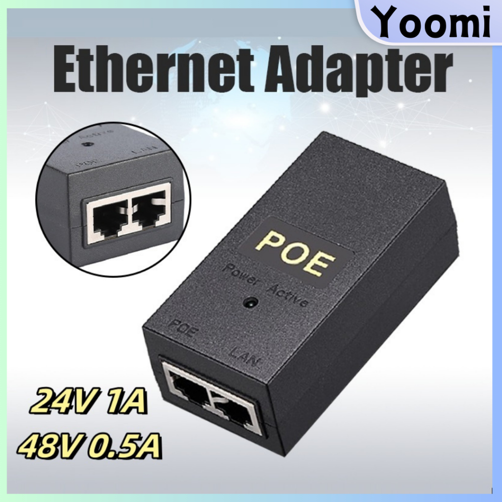 POE Power Injector 48V 0.5A/24V 1A Desktop Splitter Surveillance CCTV ...