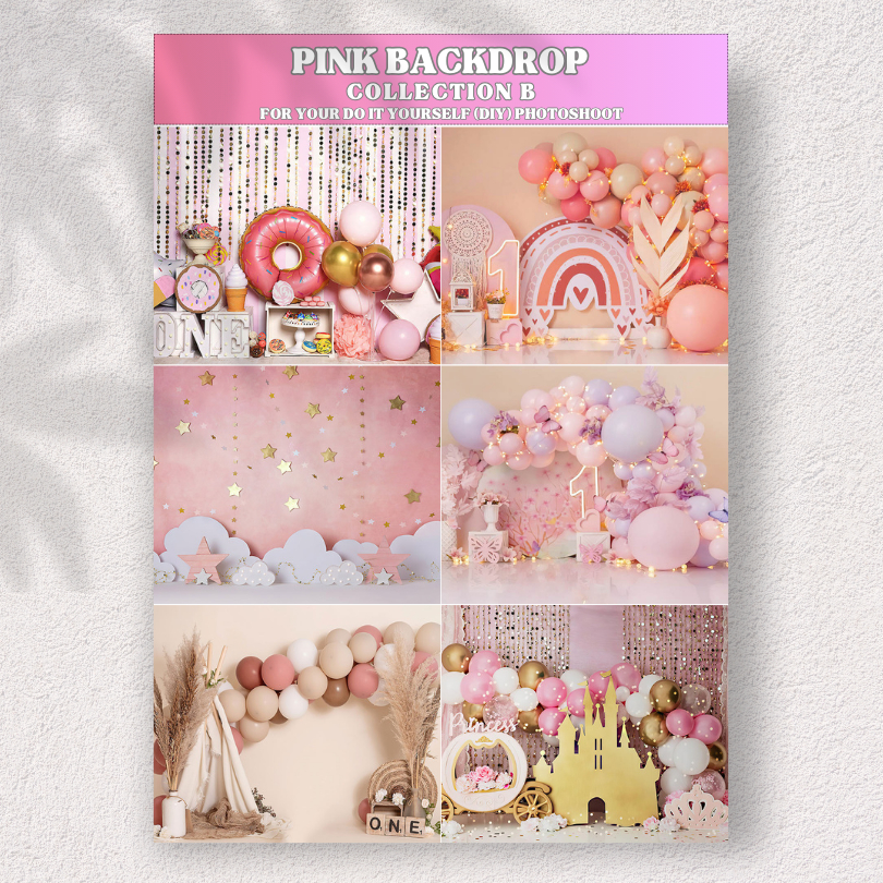 240830B Pink Backdrop Collection & Theme Party DIY Photoshoot Birthday ...