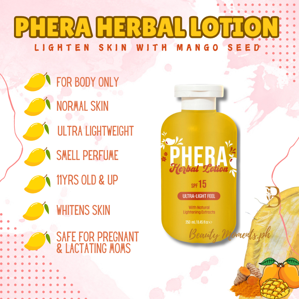 Phera Herbal Lotion Ultra-Light Feel with SPF15 250ml no sticky ...