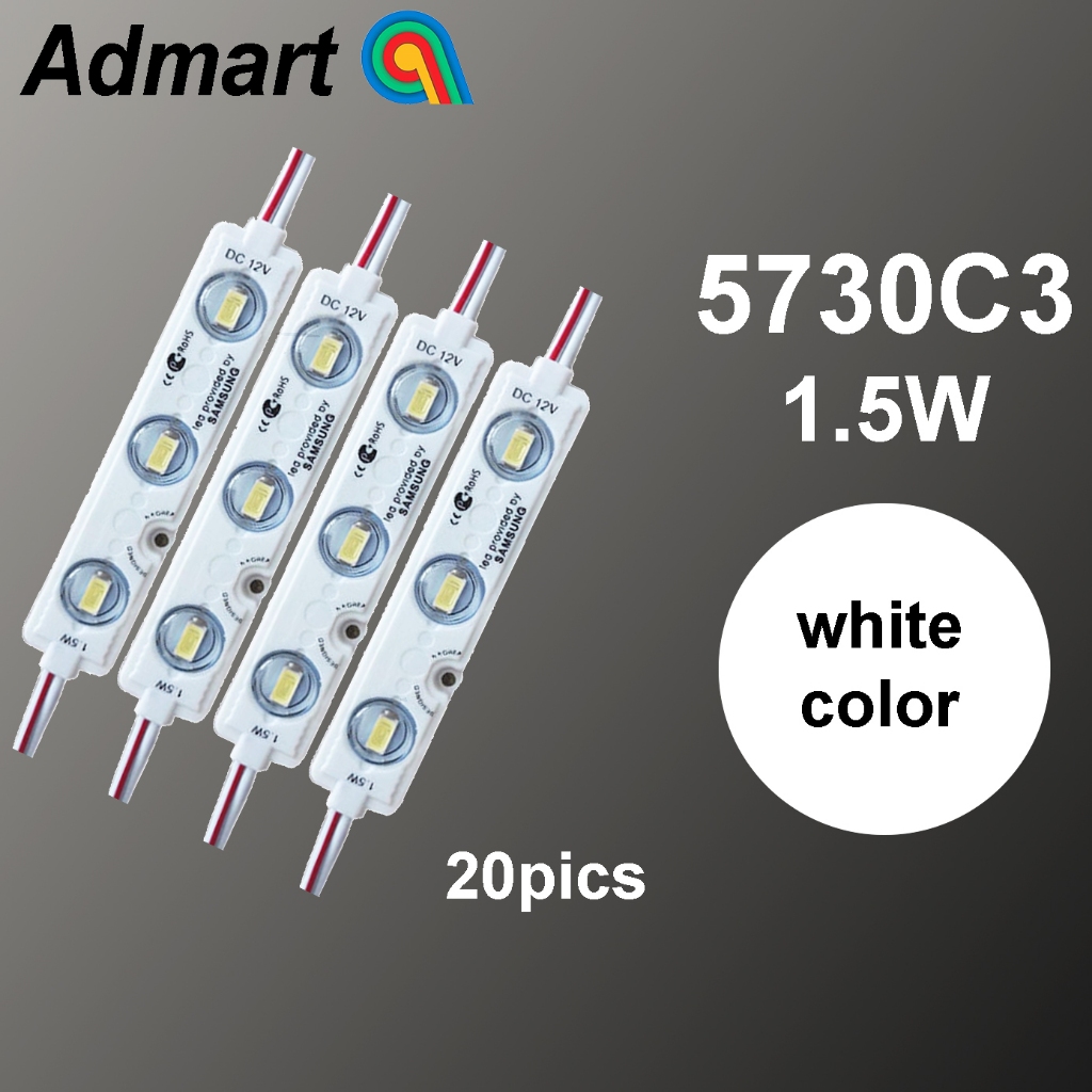 Outdoor LED Modules DC:12v - 3 Eyes - ADS5730 1.5watts (20pcs) | Shopee ...