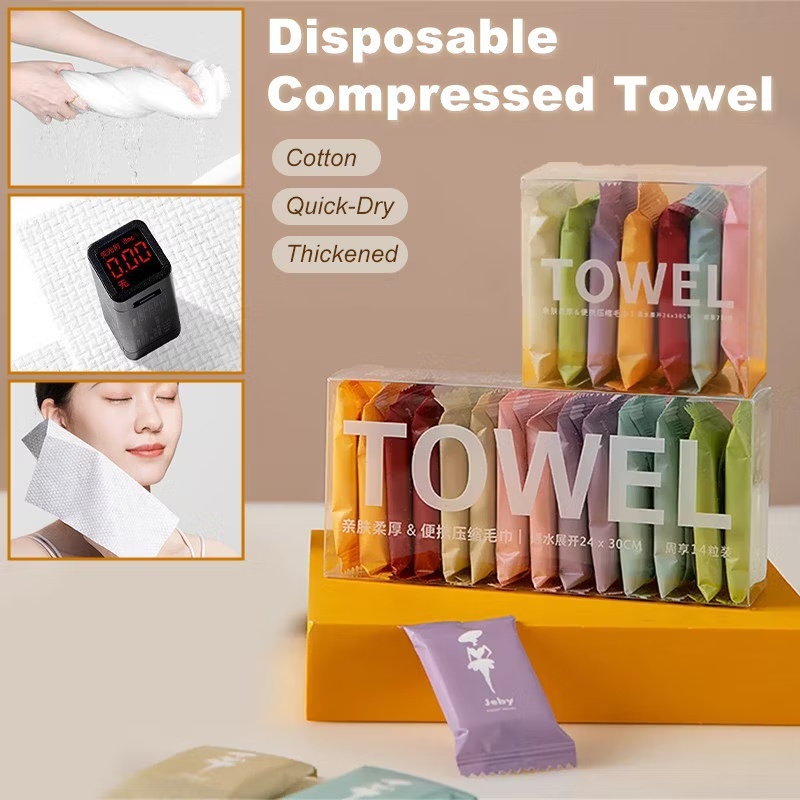 7PCS 14pcs/Box Compressed Towel Disposable Face Towel Portable Non ...
