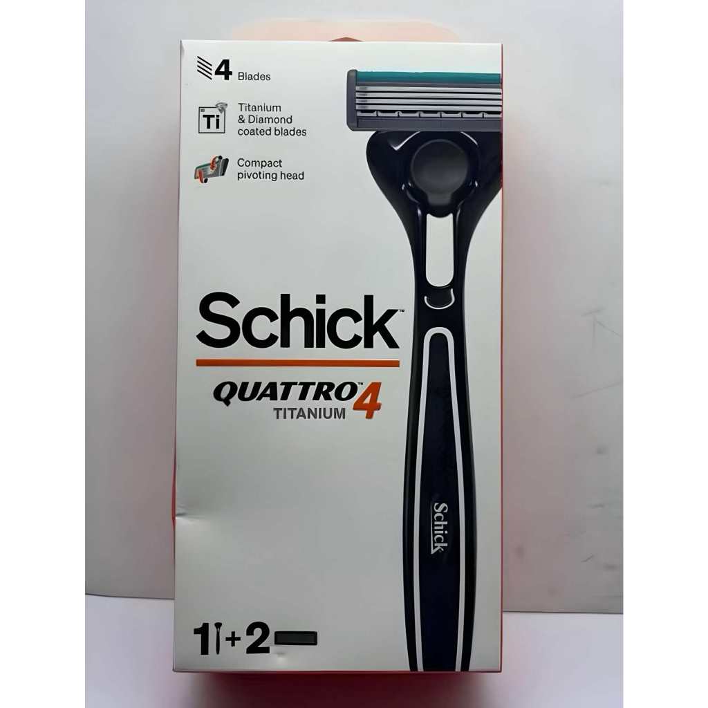 SCHICK Quattro Titanium 4 Razor For Men (NEW PACKAGING!) | Shopee ...