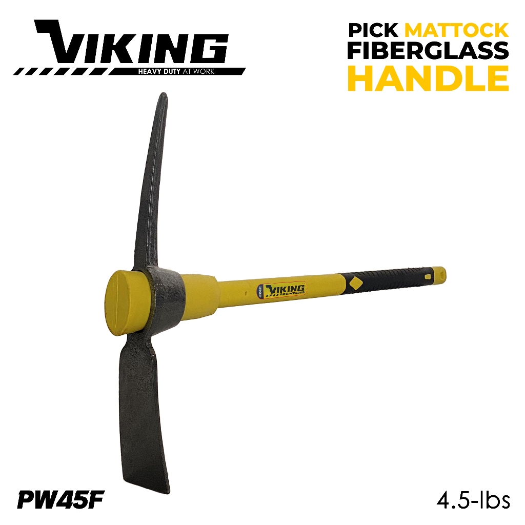 VIKING Pick Mattock Heavy Duty Piko, FIBERGLASS Handle, Metal Head for ...