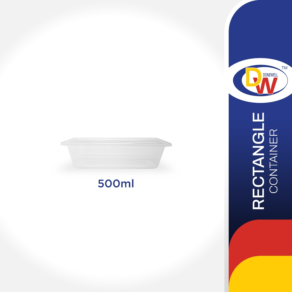 (10pcs) Donewell Generic Rectangle 500ml, 750ml Microwavable Food ...