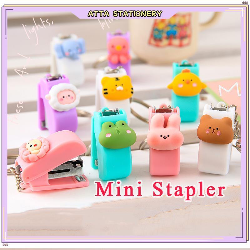 1PC Color Cartoon Mini Stapler With Keychain Staple Wire School ...
