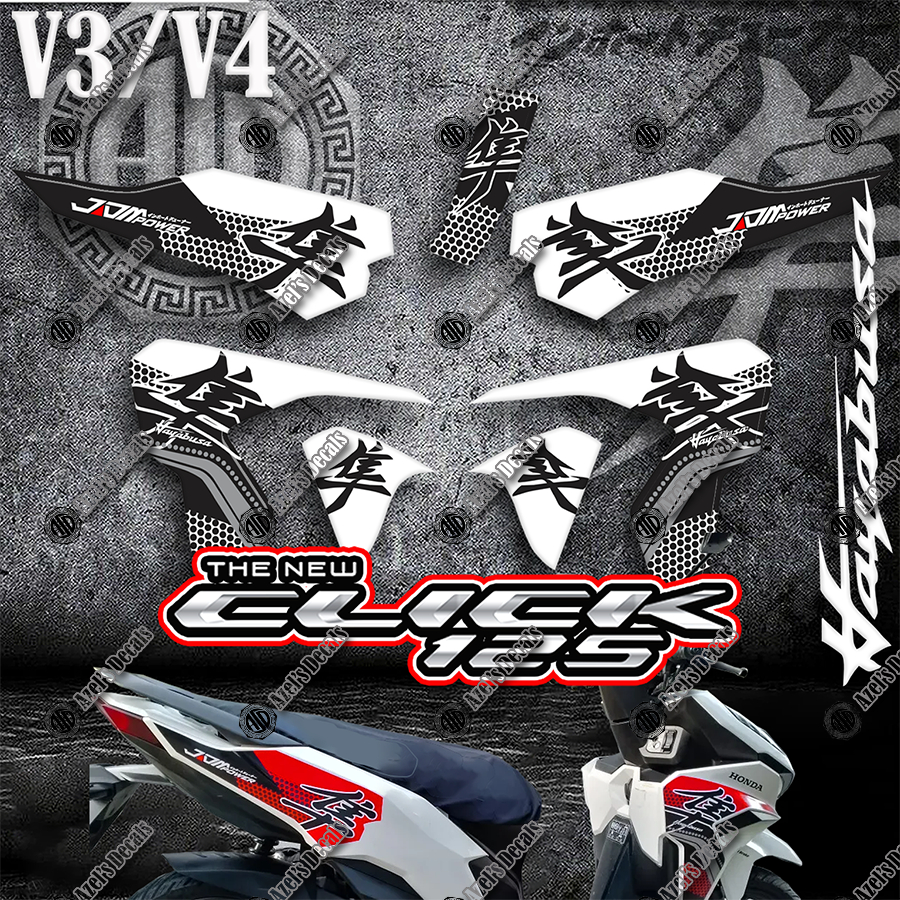 003 HONDA CLICK V3 / V4 HAYABUSA DECALS STICKER FOR MOTORCYCLE PARTS ...