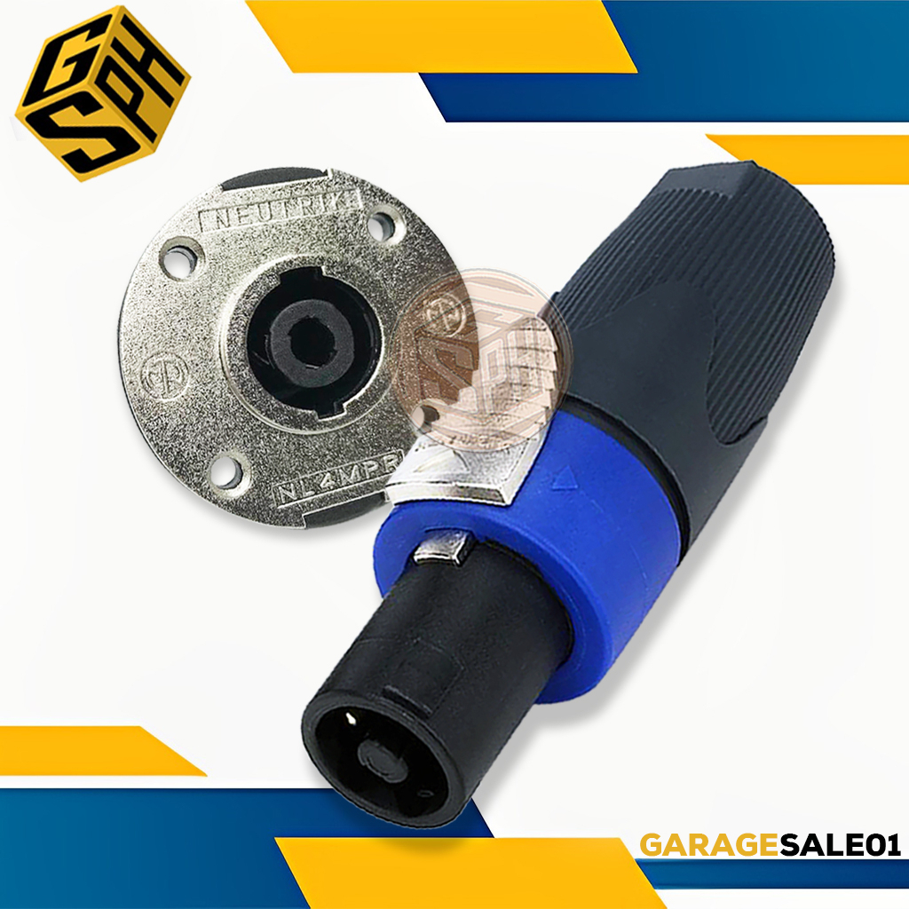 Neutrik SpeakON Male Plug With SpeakON Female Jack Metal Round (SET ...