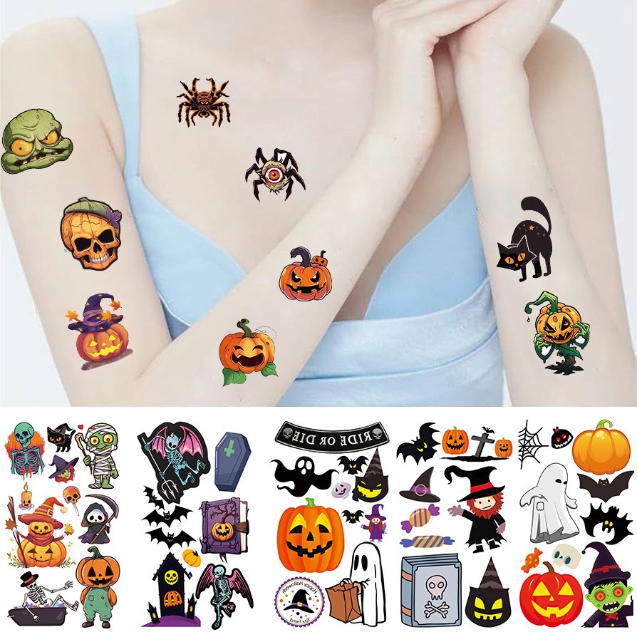 10Sheets/Set face body halloween Temporary Tattoo Stickers Waterproof ...
