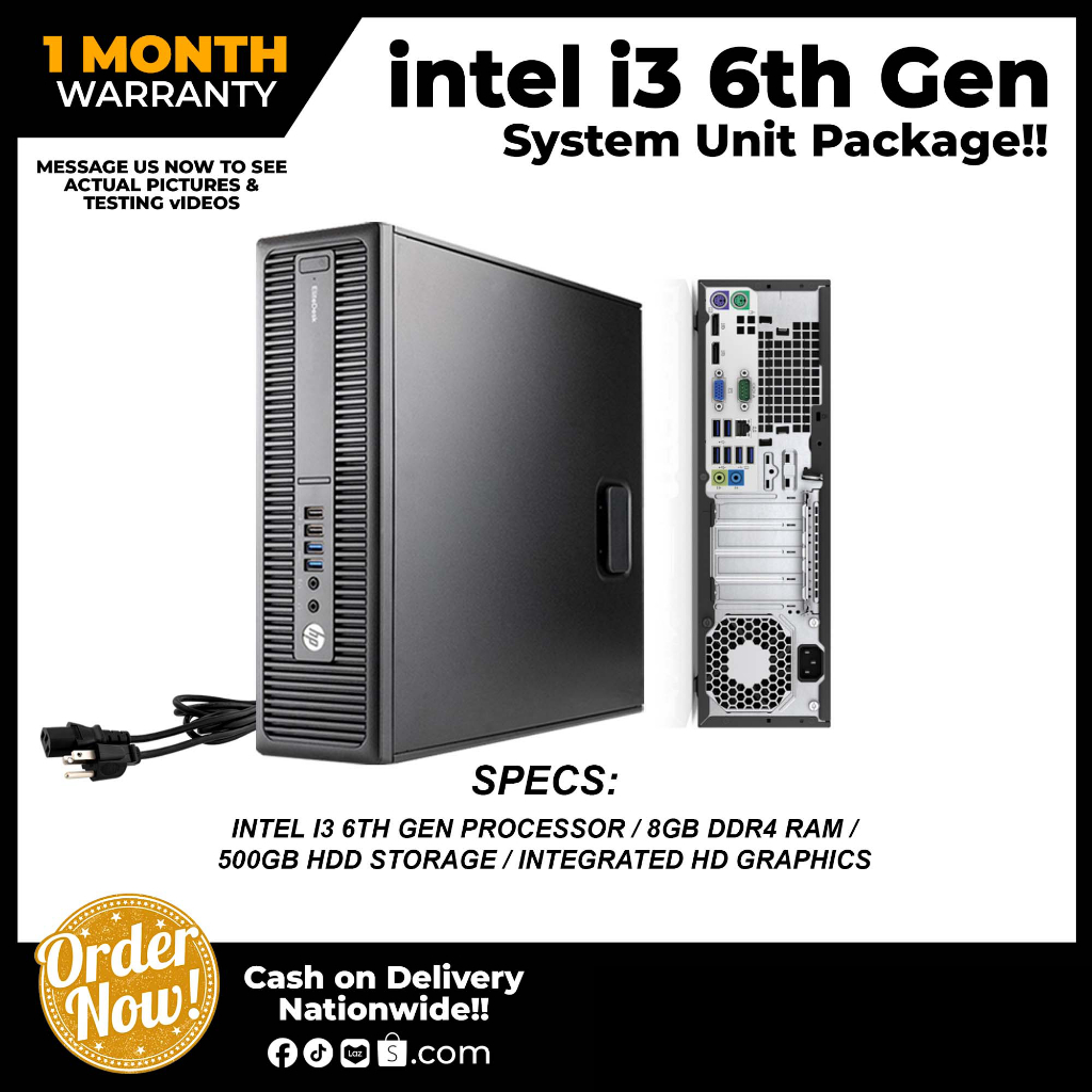 SYSTEM UNIT ASSORTED BRAND INTEL i3 6TH GEN 8GB RAM 500GB HDD ...