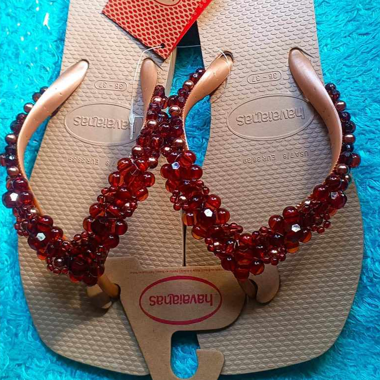 Personalized beaded Slippers - ALL BROWN NEW DESIGN - Slippers with ...