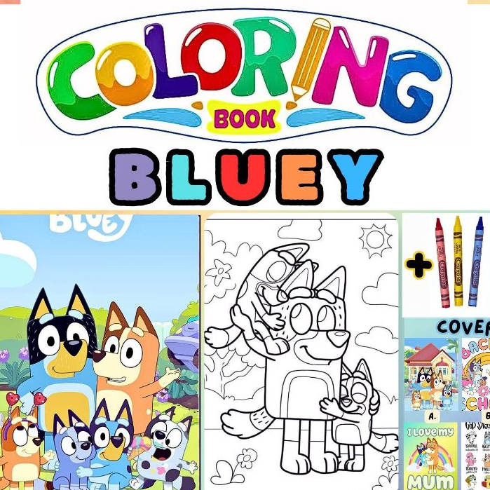 BLUEY COLORING ACTIVITY BOOK – FUN & EDUCATIONAL GIFT, BIRTHDAY ...