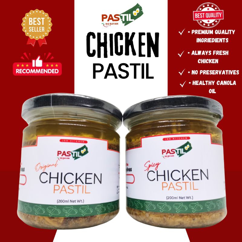 Chicken Pastil in a Jar - Original and Spicy - 200ml - By: Pastil Ng ...