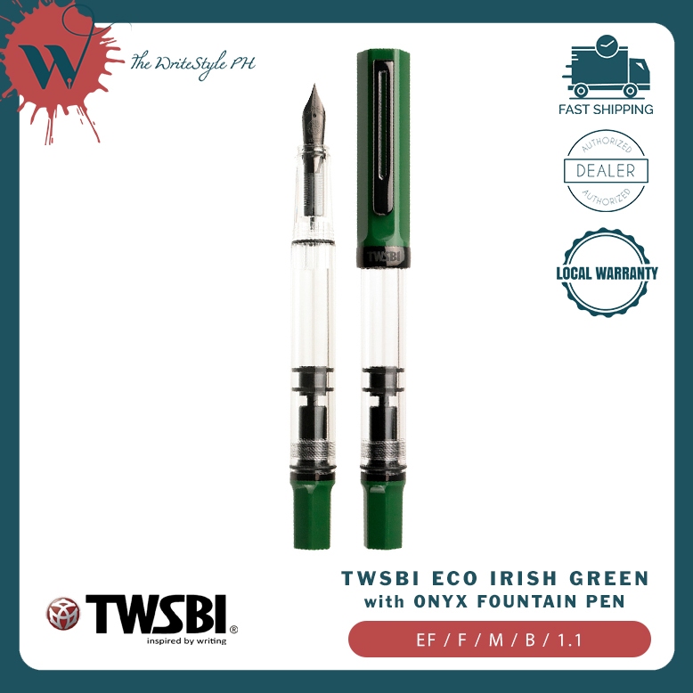 TWSBI ECO Irish Green with Onyx Fountain Pen | Shopee Philippines