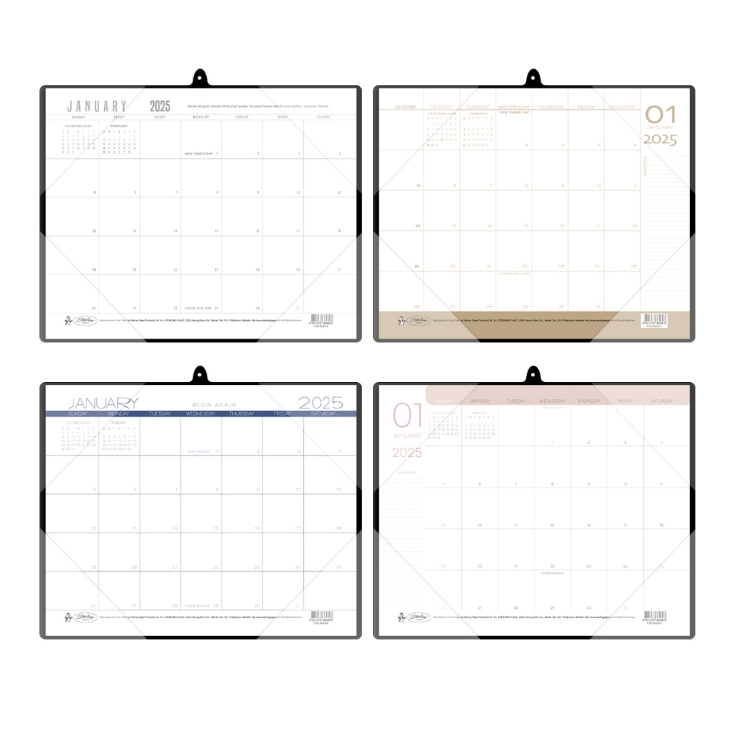 Sterling 2025 9 inches x 11 inches Small Generic Desk Planner Random ...