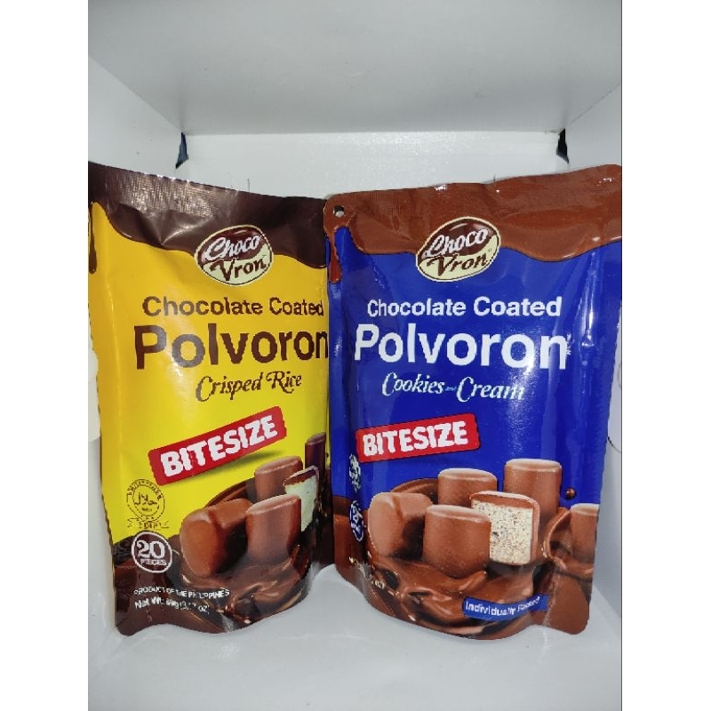 CHOCOVRON Chocolate Coated Polvoron 20's | Shopee Philippines