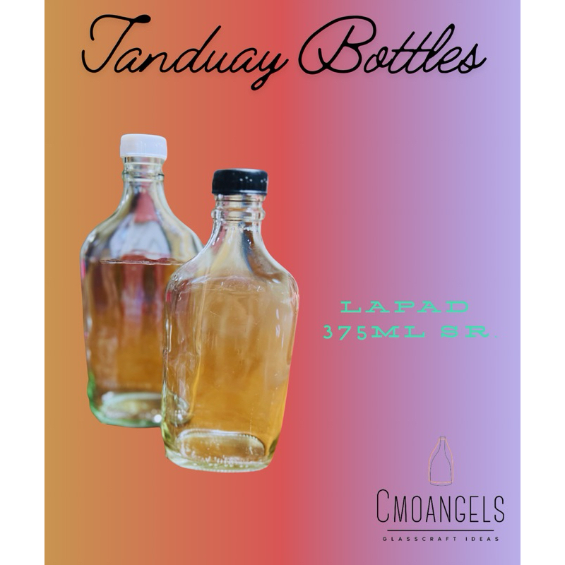 20pcs Tanduay Lapad Sr Glass Bottle in 375ml with cap and seal | Shopee Philippines