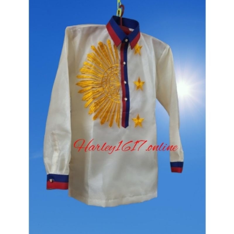 barong with lining flag design embroidered | Shopee Philippines