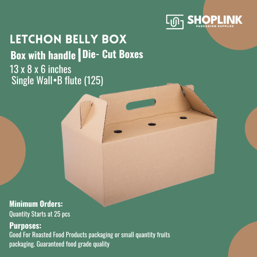 Corrugated Die-Cut Box | Box with Handle | Lechon Belly / Chicken Box ...