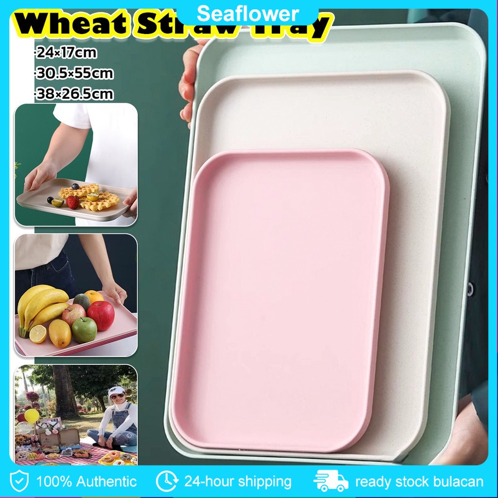 Wheat straw tray plastic rectangular dessert plate stall stall ...