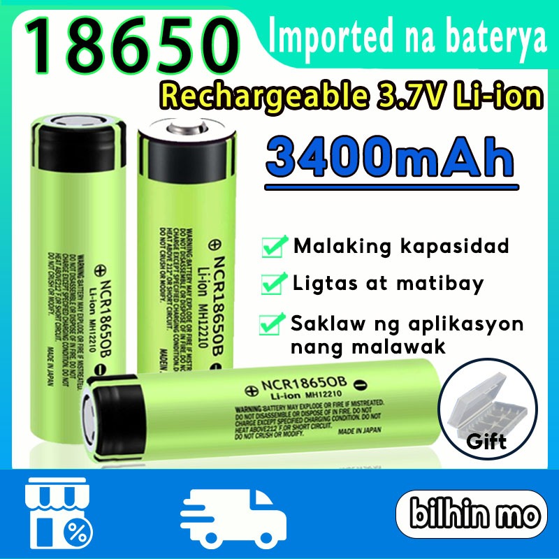 Panasonic 18650 rechargeable na kapasidad ng baterya 3400mAh ...