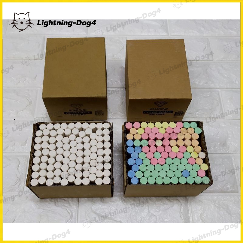1Box Dustless Blackboard Chalk White Assorted Colored Chalk Non-Toxic ...